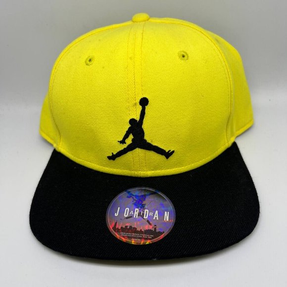 Jordan | Accessories | Air Jordan Yellow Black Jumpman Hat Snapback Cap ...